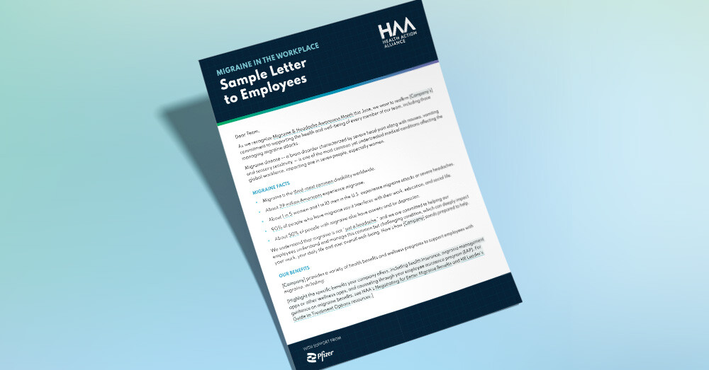 Migraine in the Workplace: Sample Letter to Employees